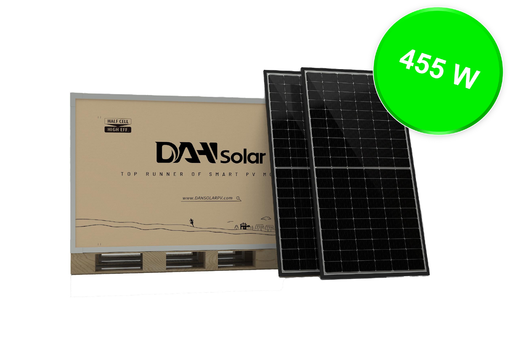 GreenDrop e-shop | PALETA Solární panel DAH Solar - 455W - 36ks